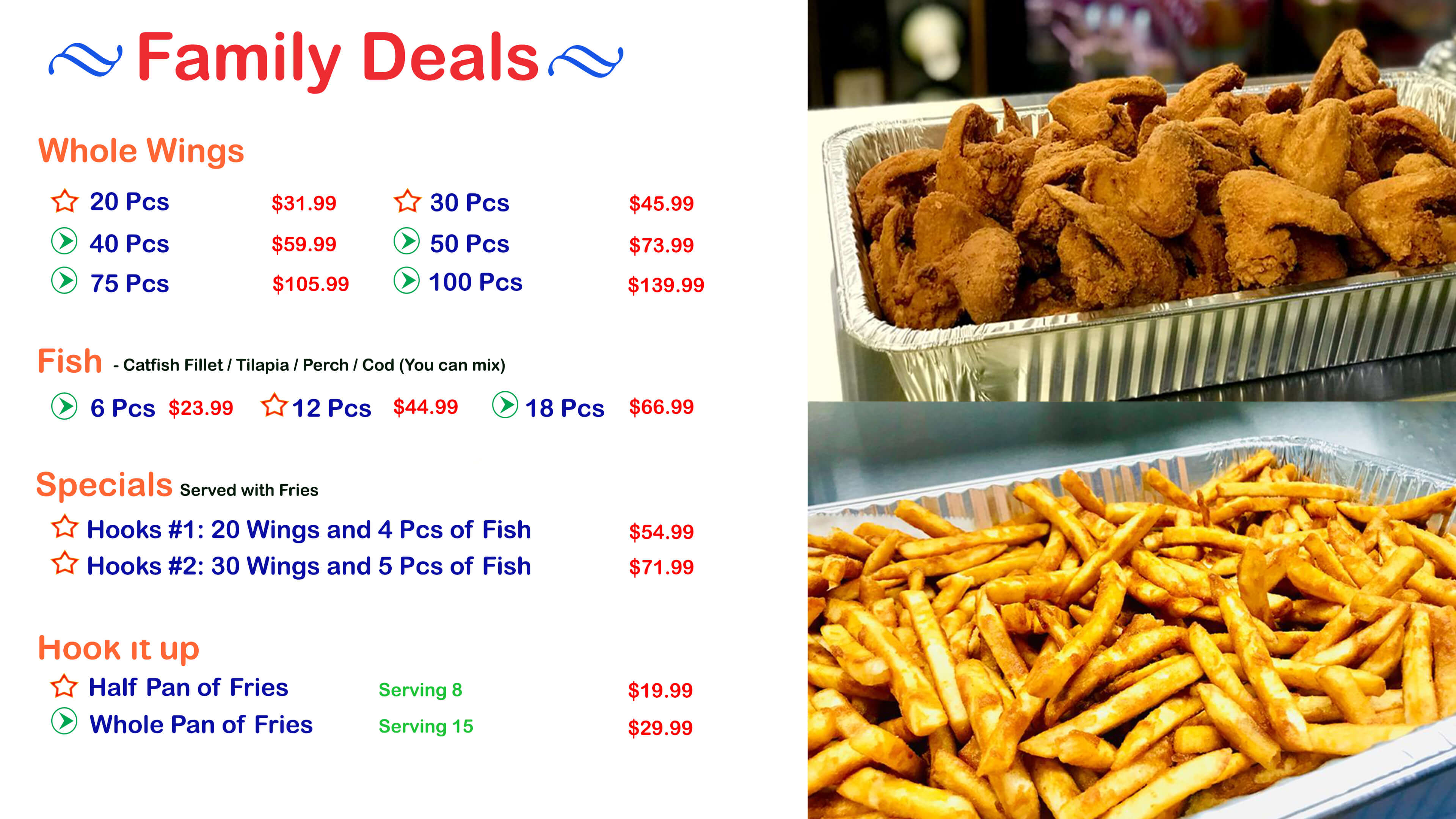 Menu | Hooks Fish And Chips Restaurant | 1611 Rice St N, St Paul, Mn ...